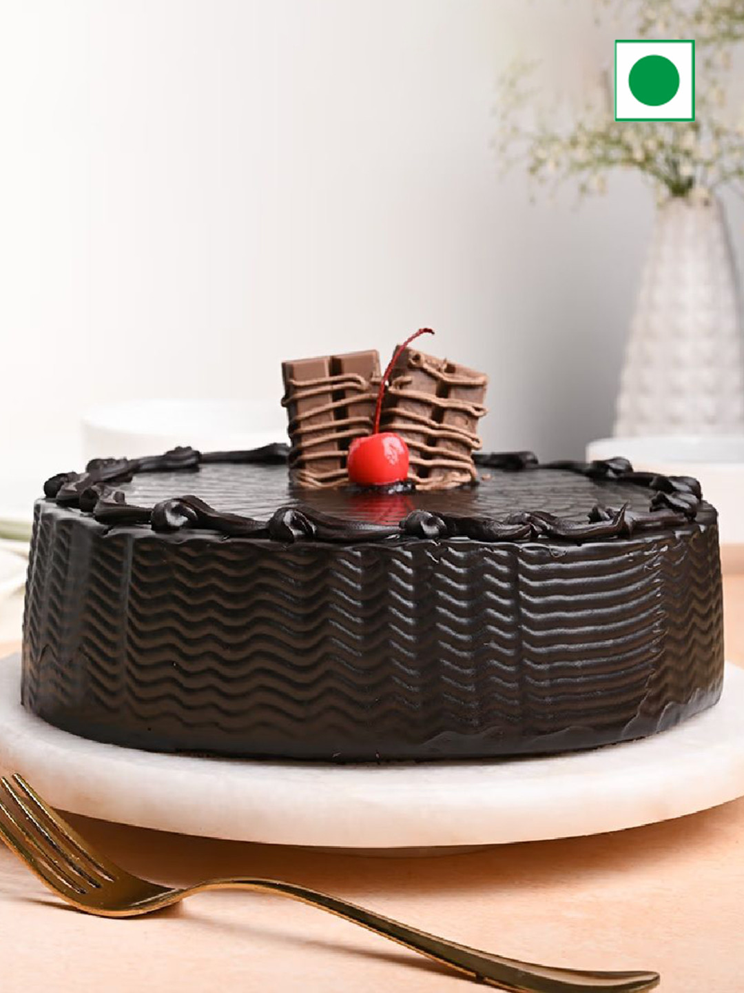 Buy Floweraura Chocolate Flavor Eggless Round Cake 500 Gm - Cake for ...