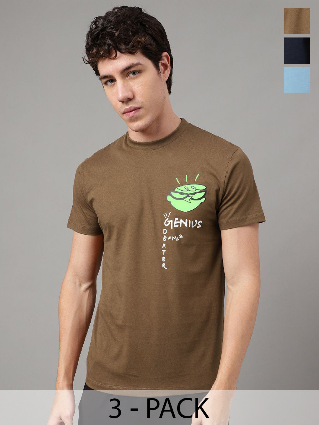 Buy Free Authority Men Pack Of 3 Graphic Dexter's Laboratory Printed ...