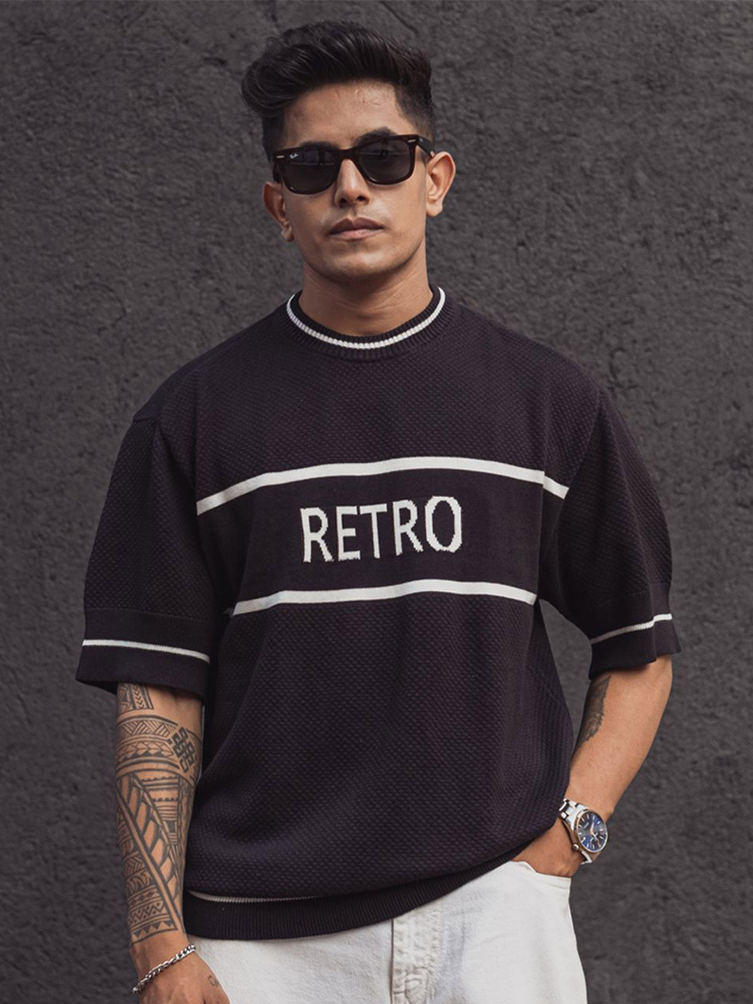 Buy Powerlook Men Typography Printed Oversized T Shirt - Tshirts for ...