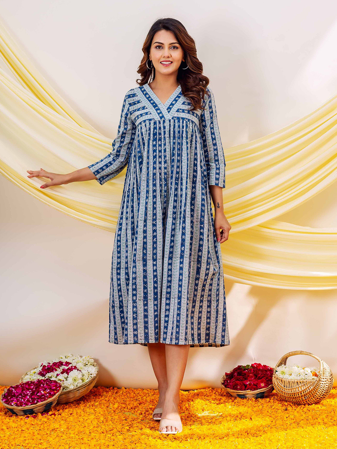 Buy MISSPRINT Print A Line Midi Dress - Dresses for Women 30005745 | Myntra