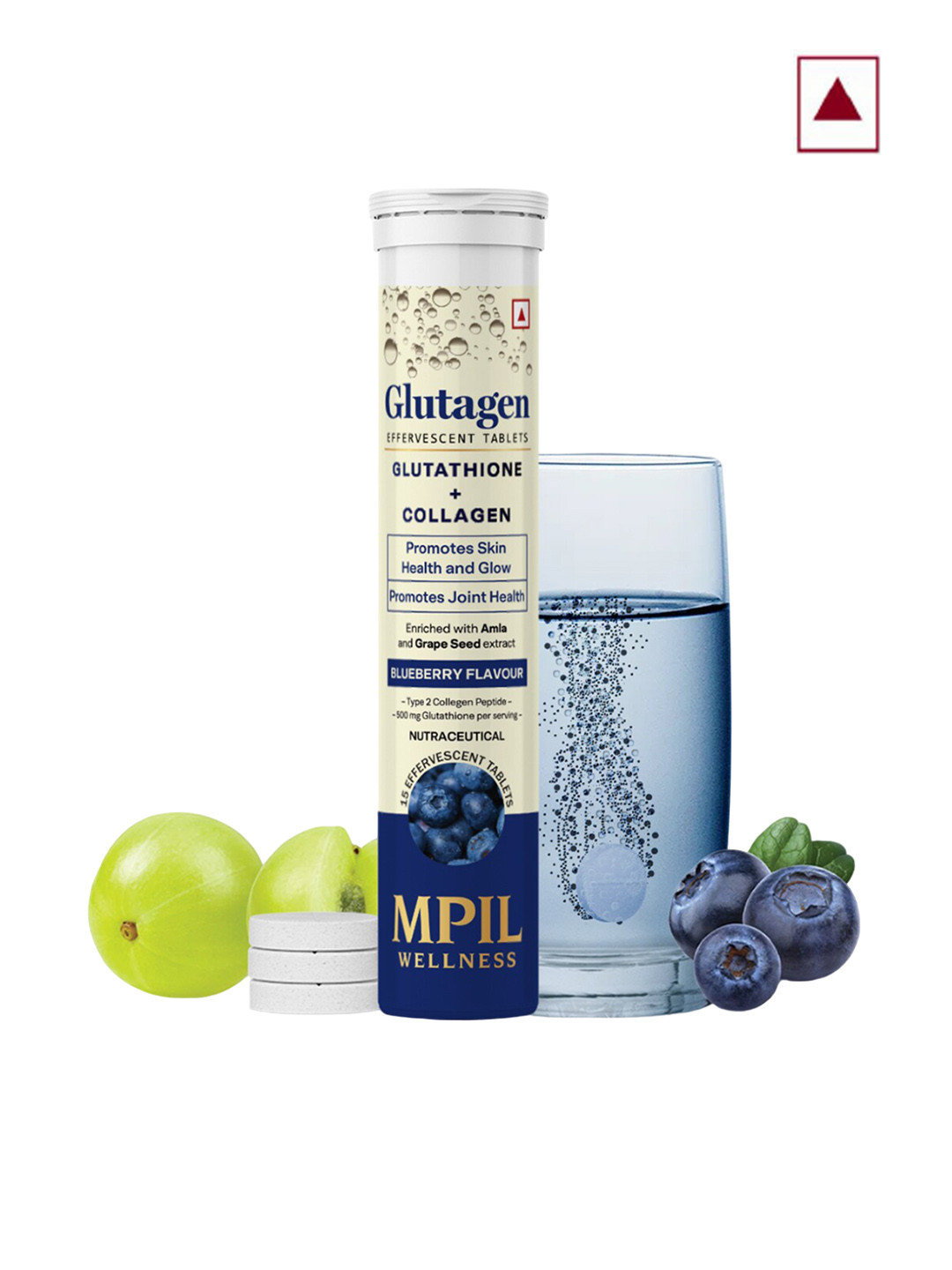 Buy MPIL WELLNESS Gluthagen Tablets 15 Effervescent Tablets Blueberry ...
