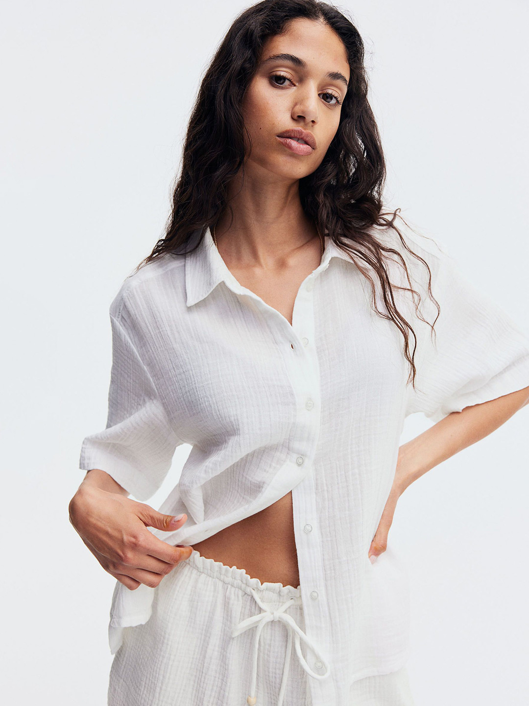 Buy H&M Muslin Shirt - Shirts for Women 30008603 | Myntra