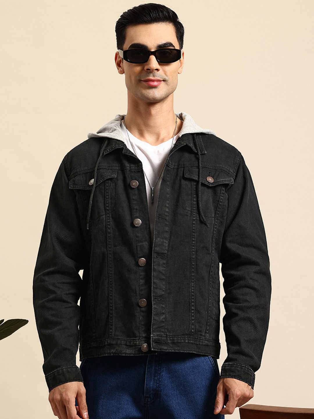 Buy Mast & Harbour Long Sleeves Hooded Denim Jacket - Jackets for Men ...