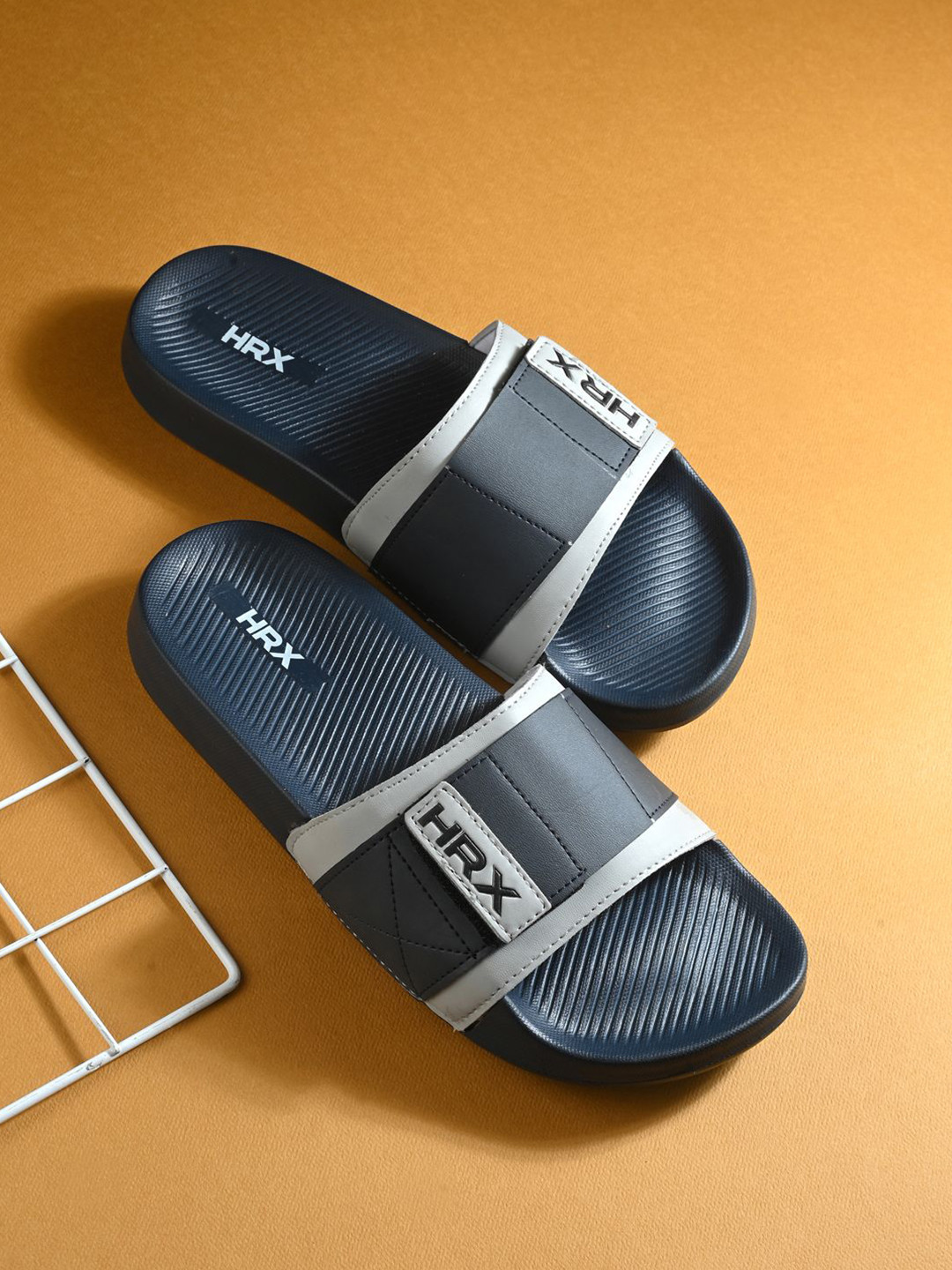 Buy HRX By Hrithik Roshan Men Synthetic Velcro Sliders - Flip Flops for ...