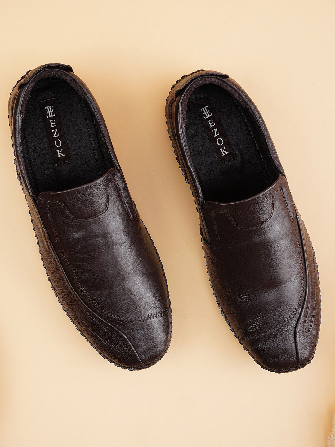 Buy EZOK Men Round Toe Lightweight Leather Loafers - Casual Shoes for ...