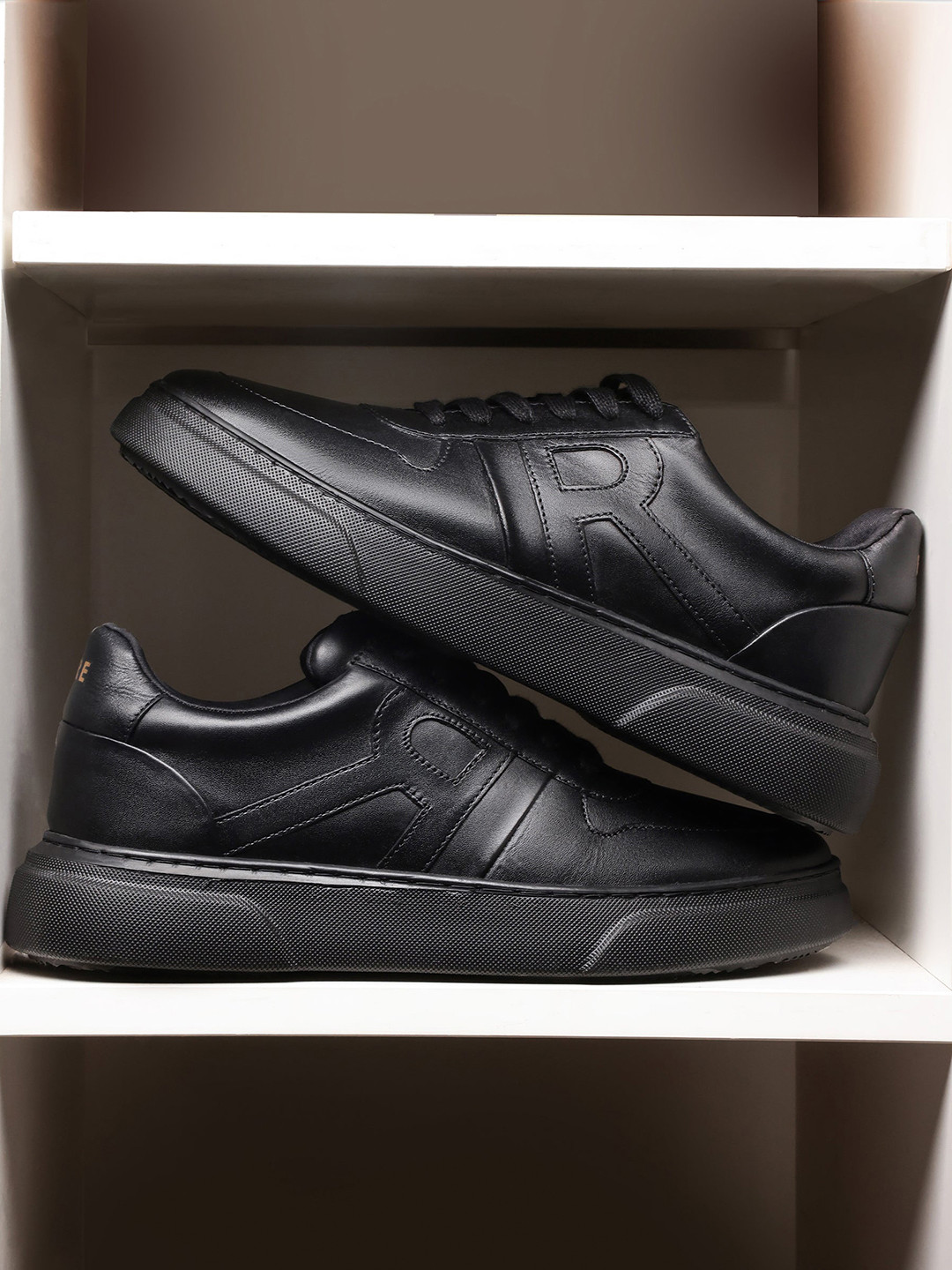 Buy RARE RABBIT Men Cygnus Textured Leather Sneakers - Casual Shoes for ...