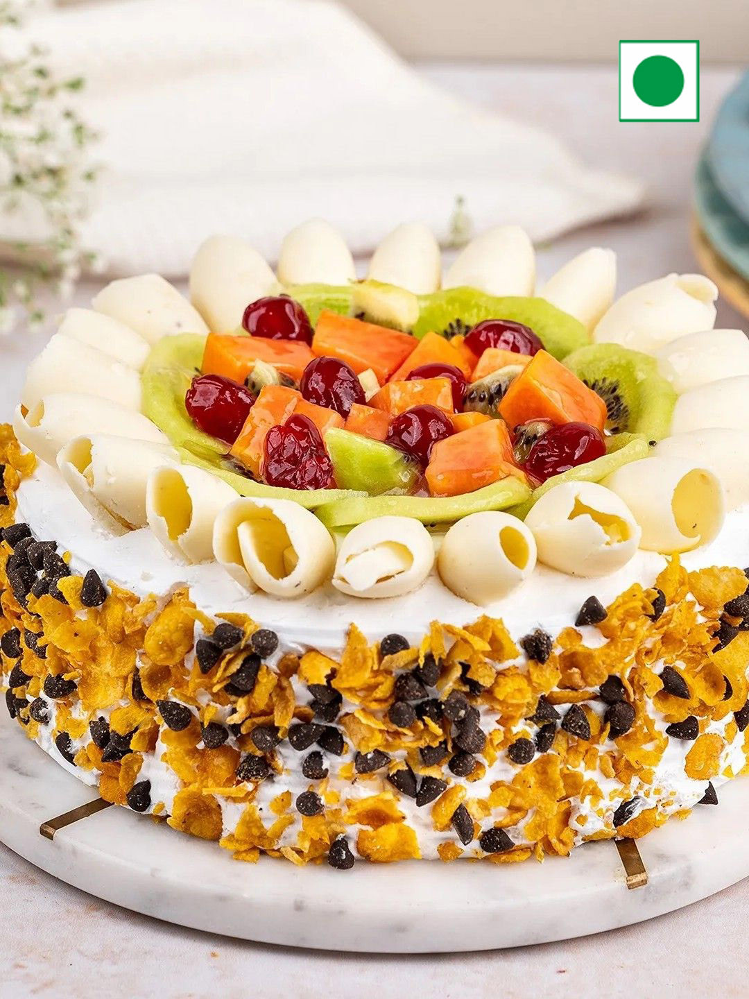 Buy Fnp Fruit Overload Flavor Eggless Round Cake 1Kg - Cake for Unisex ...