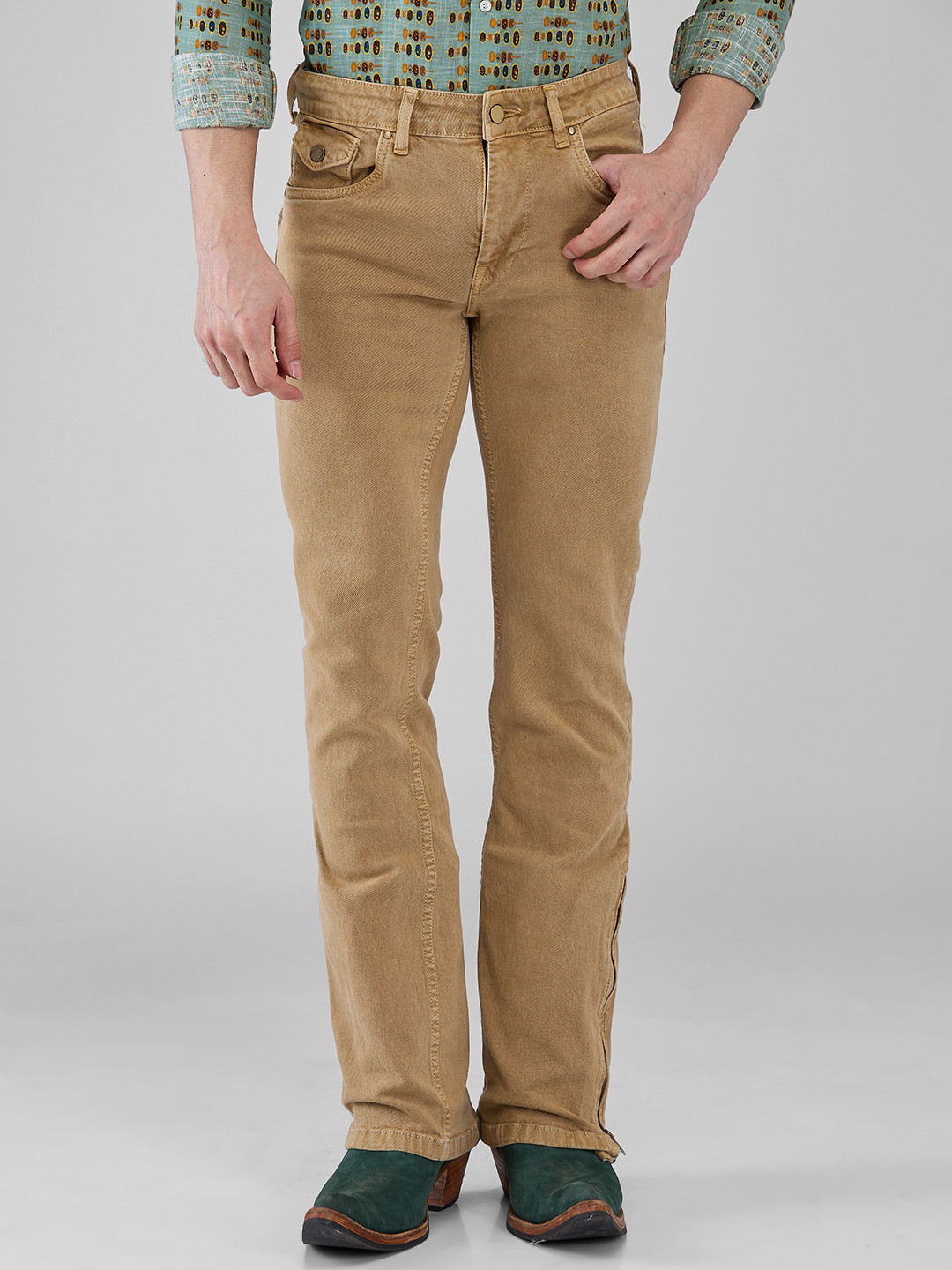 Buy Mode De Base Men Bootcut Clean Look Low Rise Stretchable Jeans ...