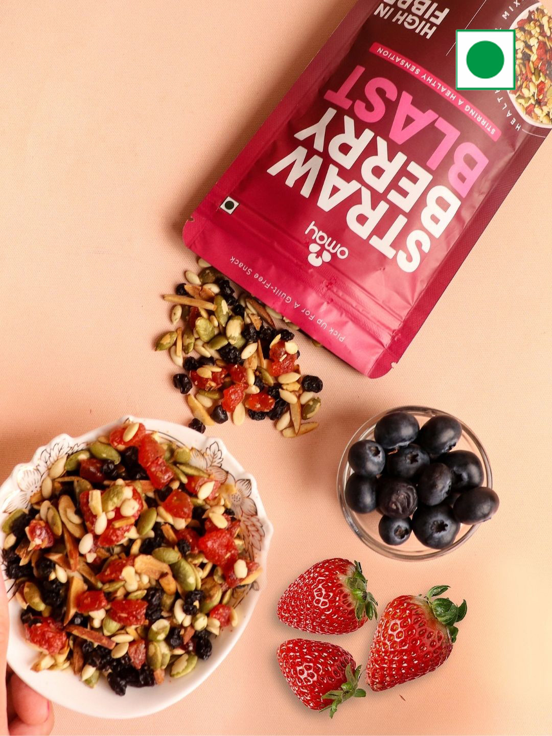 Buy Omay Foods Set Of 4 Strawberry Blast 80g - Nuts Seeds And Dried ...