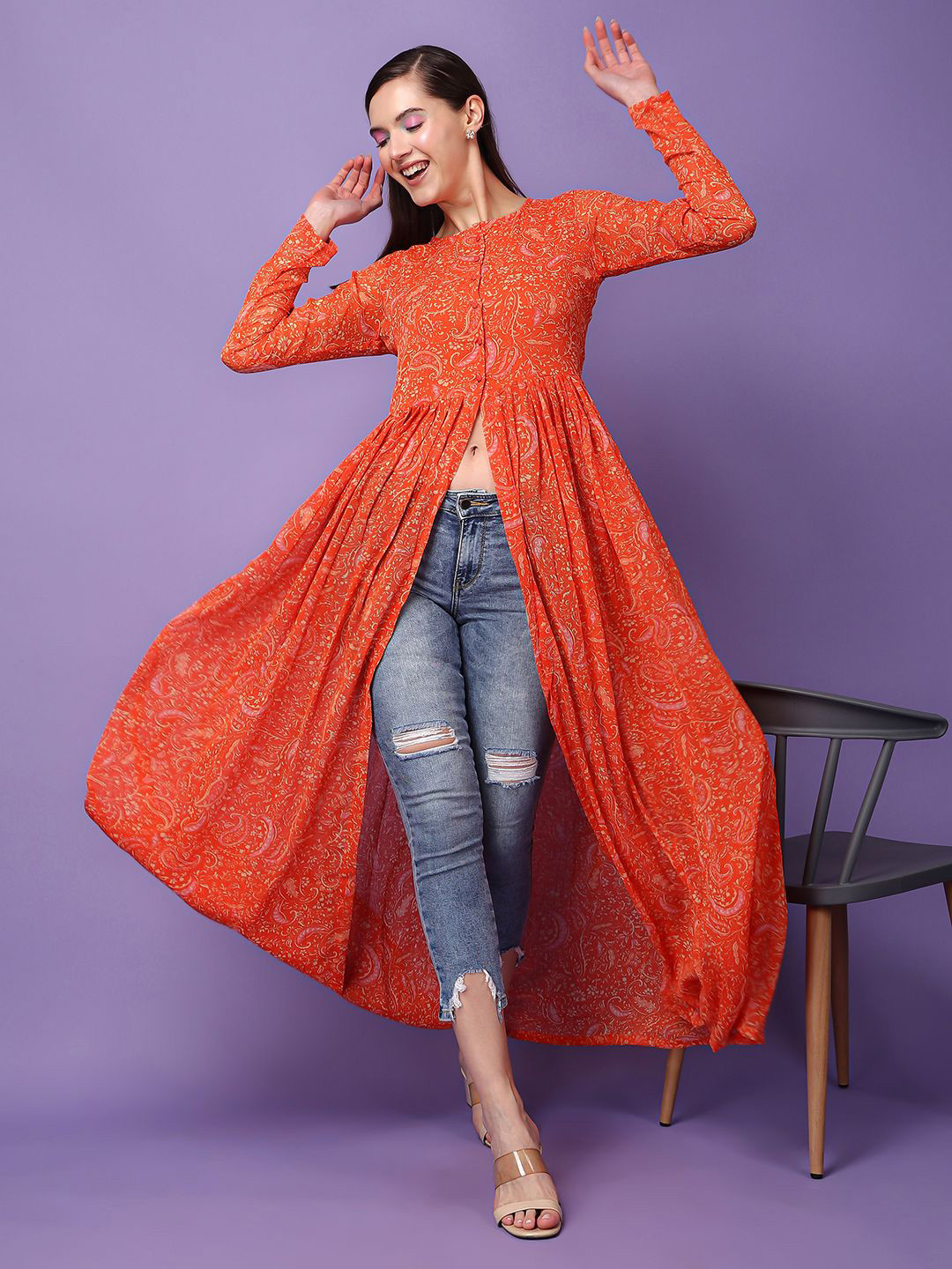 Buy MINOS Women Floral Print Longline Maxi Top - Tops for Women ...