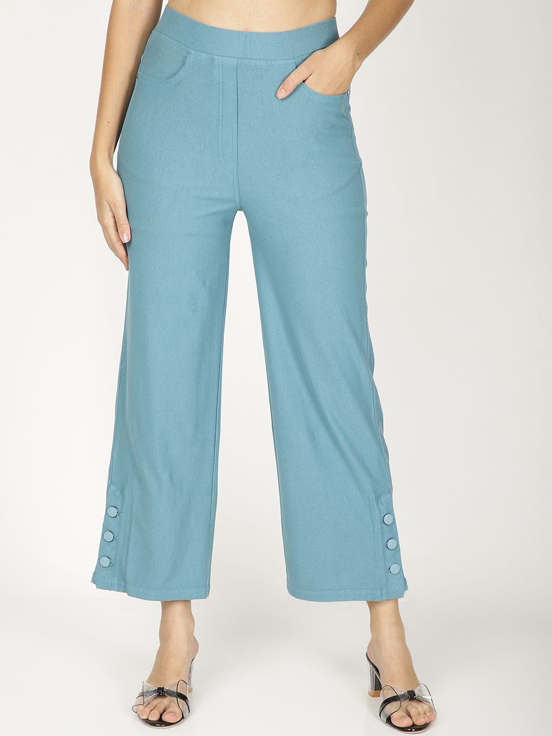 Buy FUTURO Women Relaxed Straight Leg Loose Fit Trousers - Trousers for ...