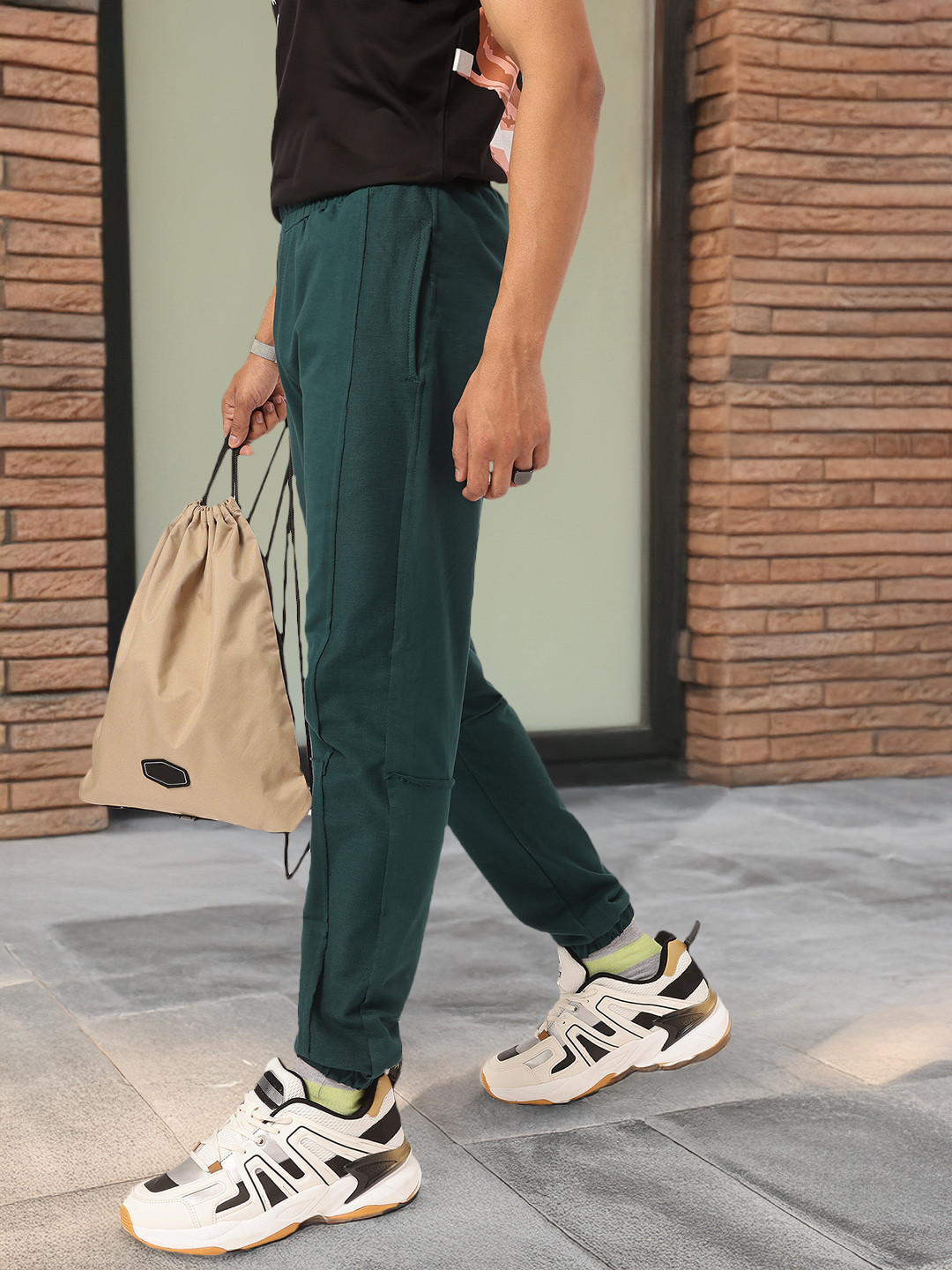 Buy Kook N Keech Men Paneled Flair Pure Cotton Breathability Joggers ...