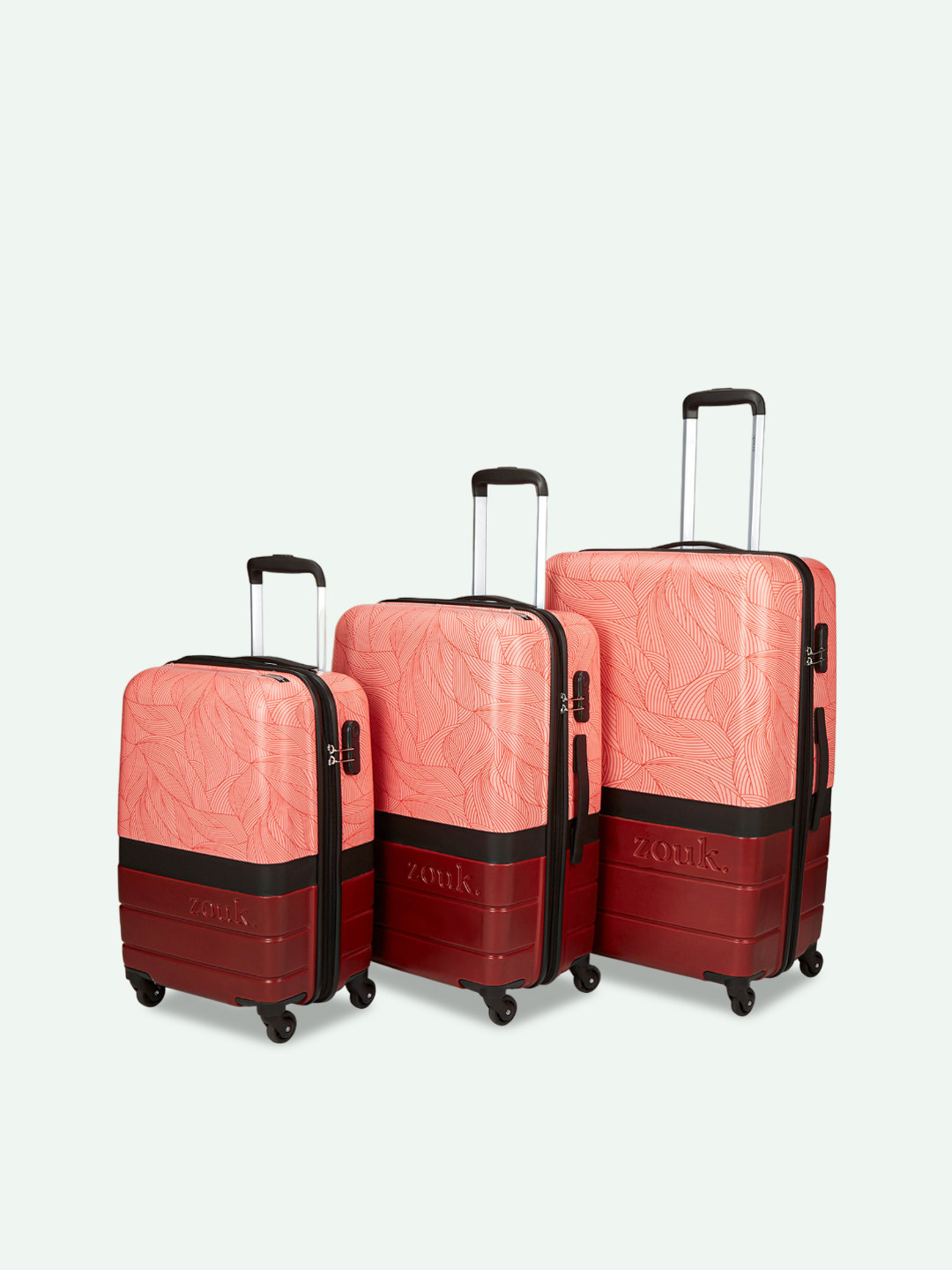 Buy ZOUK Andaman Crest Set Of 3 Raahi Trolley Bags Cabin, Medium & Large - Trolley Bag for ...