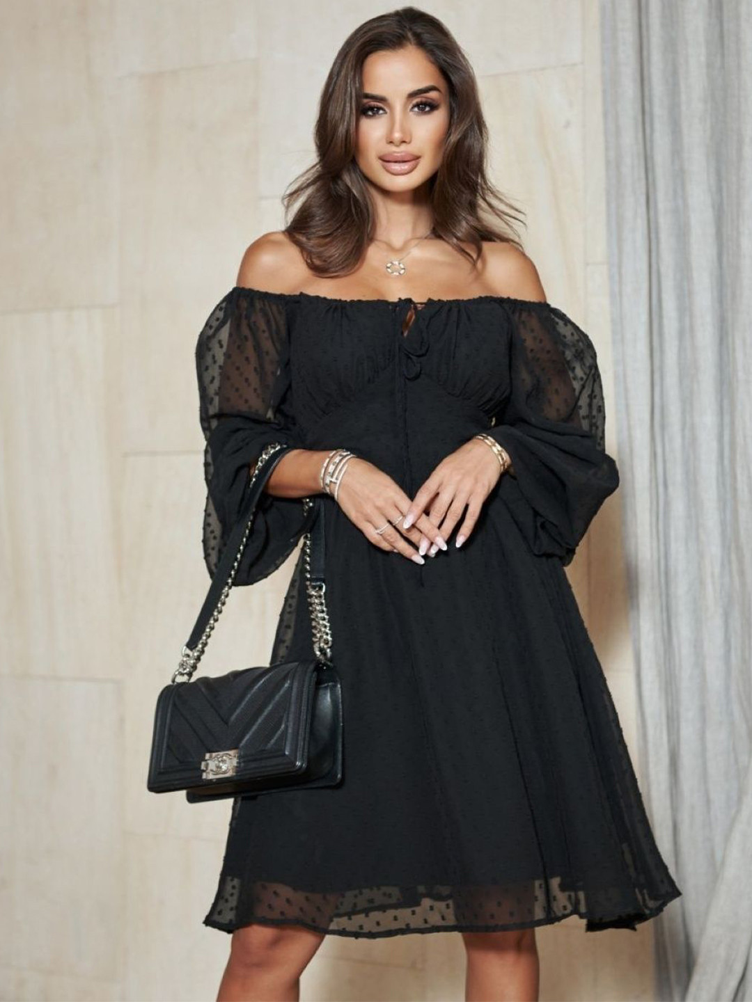 Buy StyleCast Off Shoulder Puff Sleeve A Line Dress - Dresses for Women ...