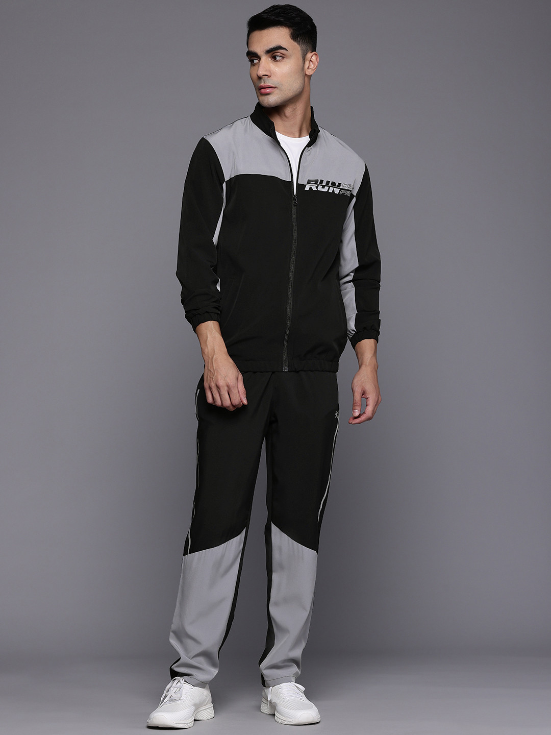 Buy HRX By Hrithik Roshan Rapid Dry Colourblock Running Tracksuit ...