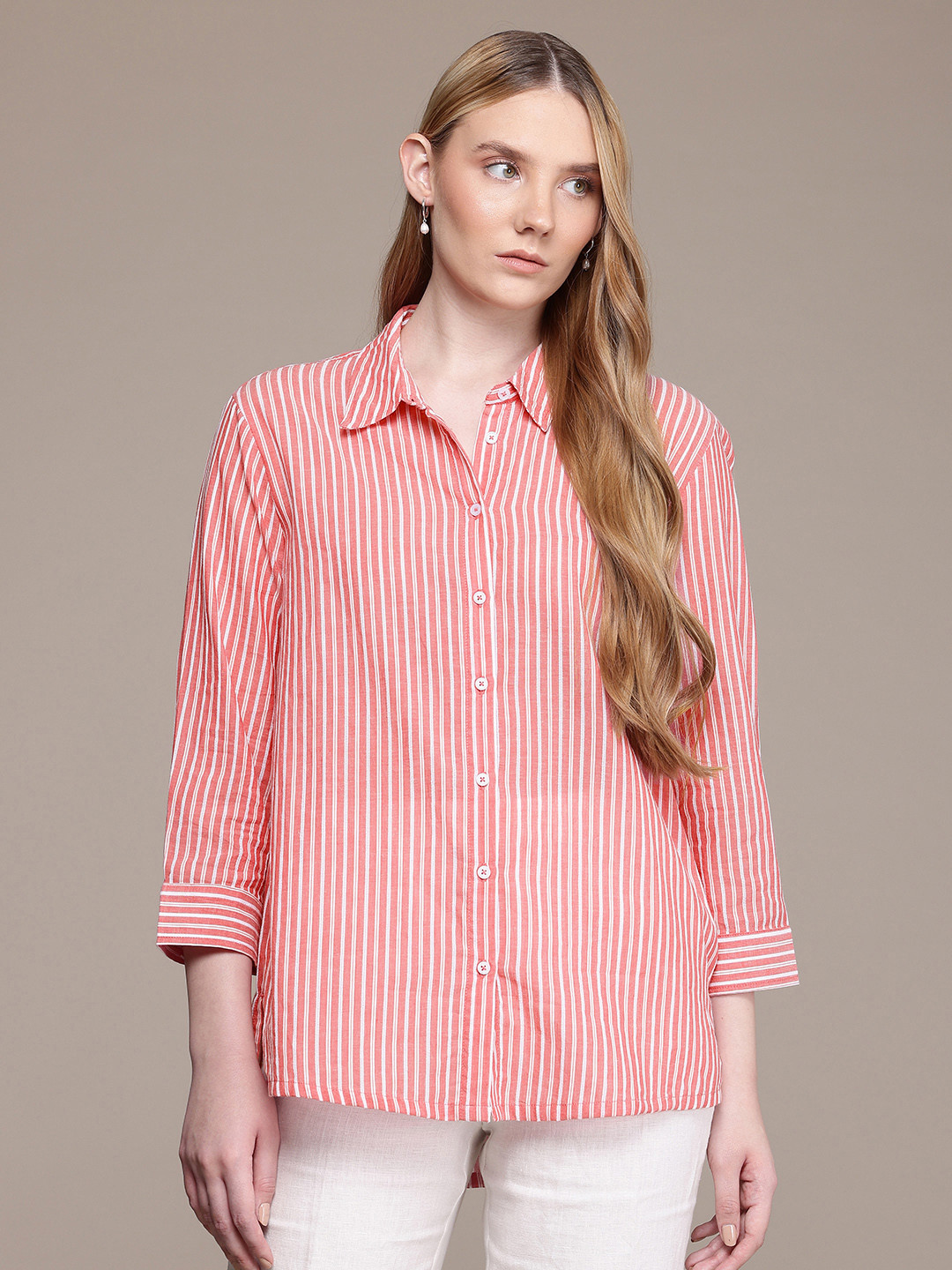 Buy French Connection Striped Pure Cotton Casual Shirt - Shirts for ...