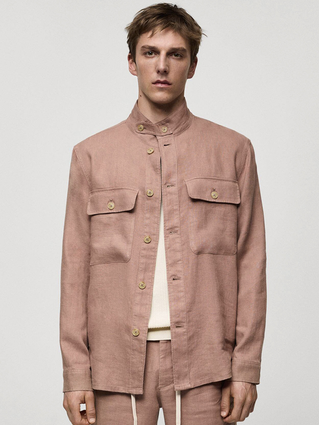 Buy MANGO MAN Pure Linen Overshirt - Shackets for Men 30037848 | Myntra