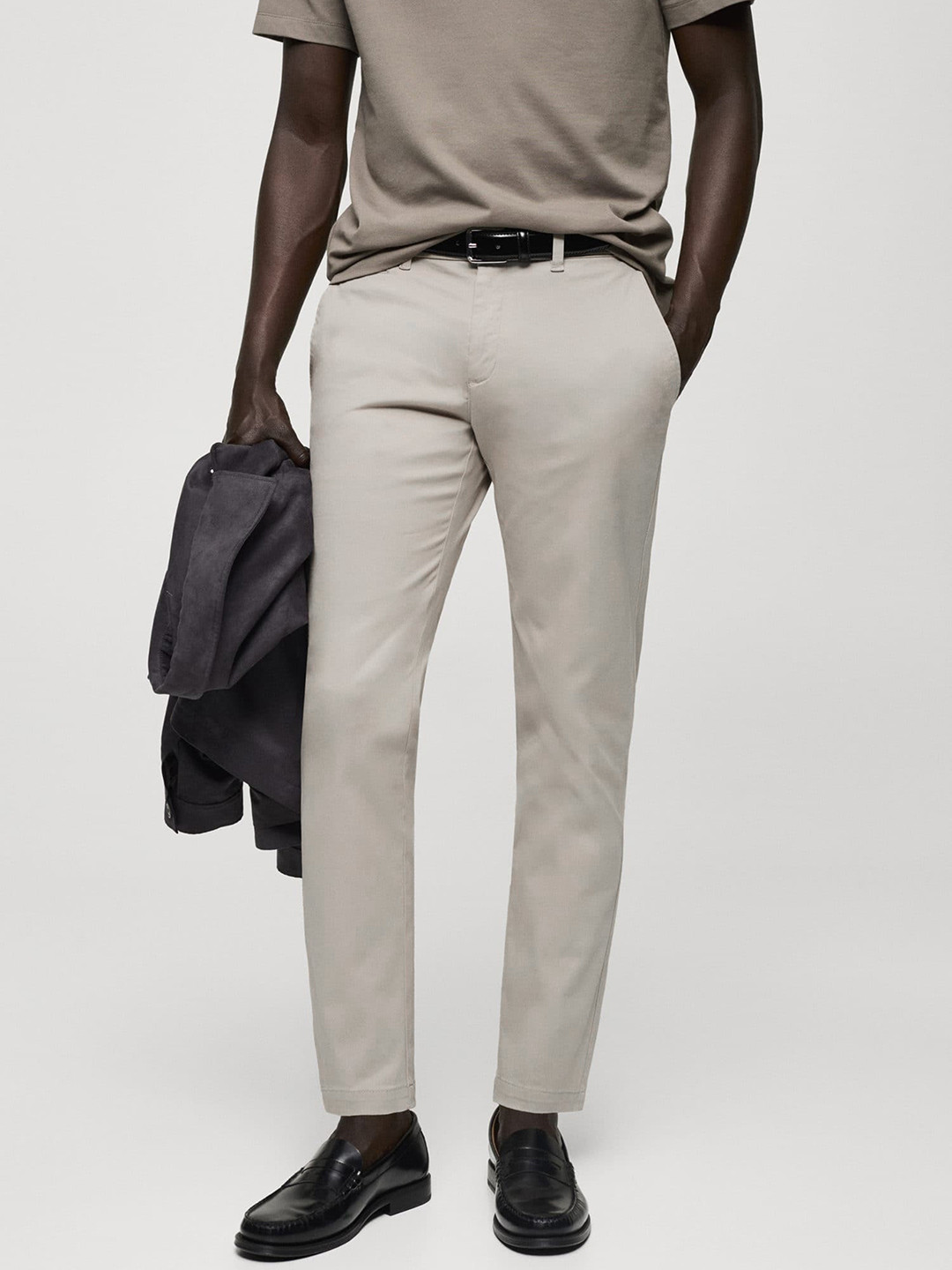 Buy MANGO MAN Men Tapered Fit Chinos Trousers - Trousers for Men ...