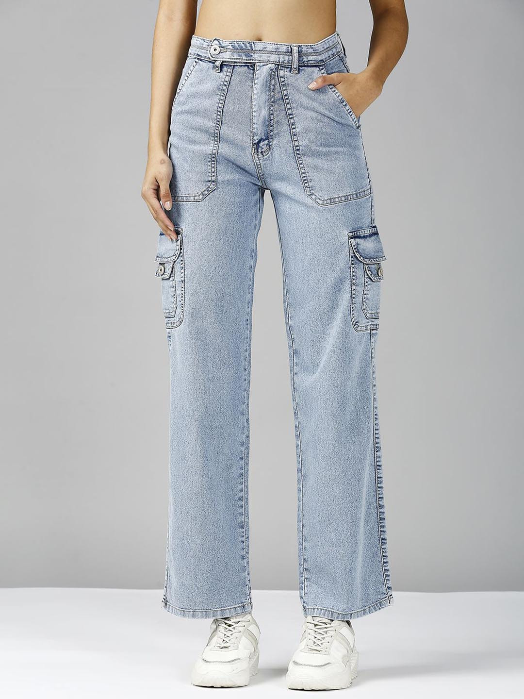 Buy The Roadster Lifestyle Co.Women Comfort Straight High Rise Jeans ...