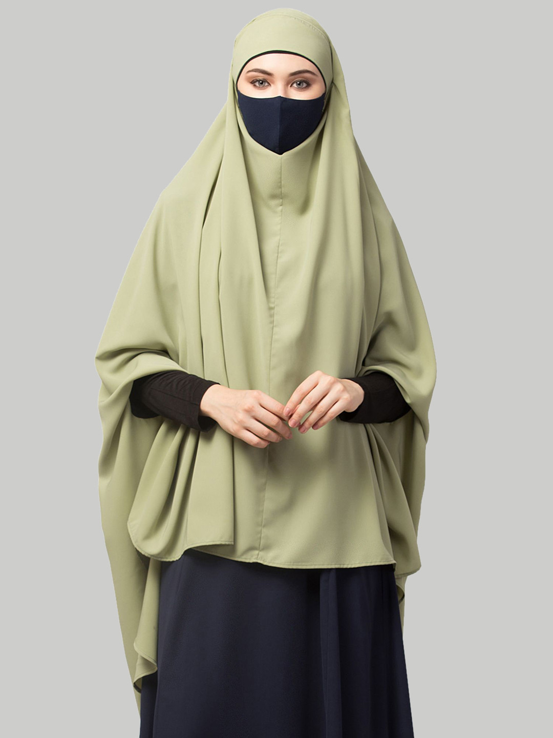 Buy MUSHKIYA Solid Round Neck Abaya Burqa With Hijab - Burqas for Women ...