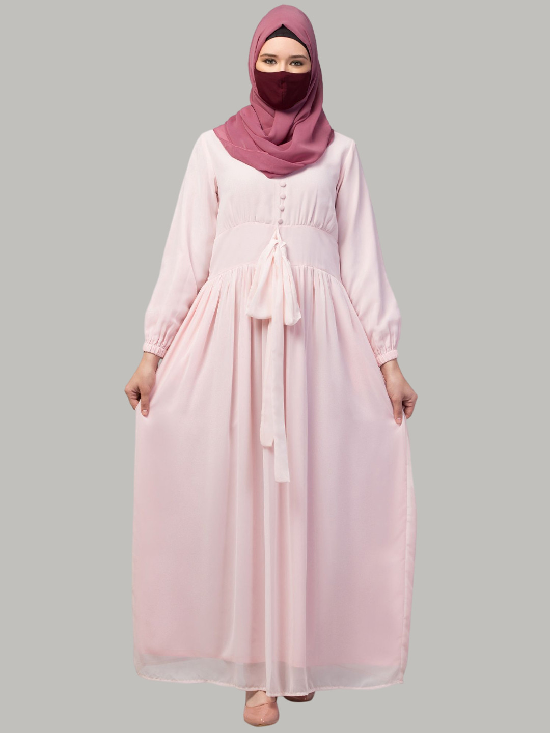 Buy MUSHKIYA V Neck Solid Burqa With Hijab - Burqas for Women 30038883 ...