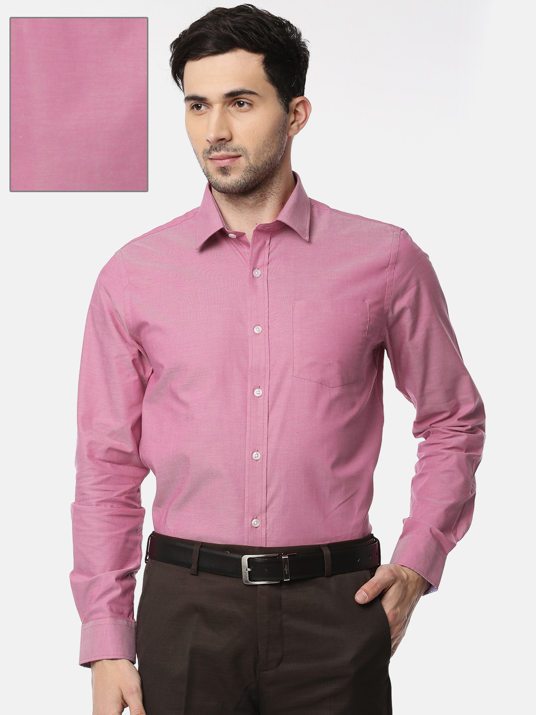 Buy Arrow Men Pink Snug Slim Fit Solid Formal Shirt - Shirts for Men ...
