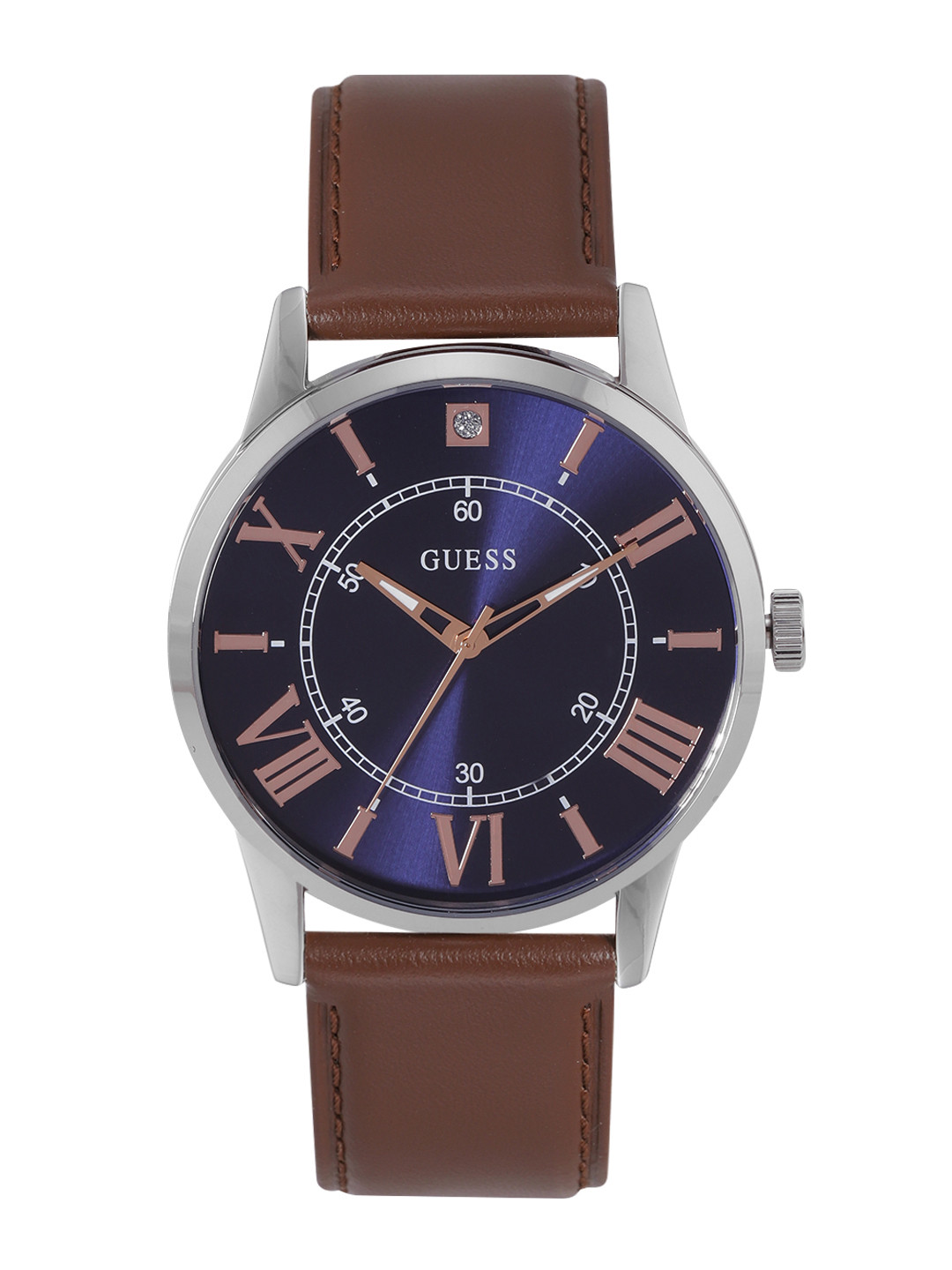 Buy GUESS Men Leather Straps Analogue Watch U1411G1M - Watches for Men ...