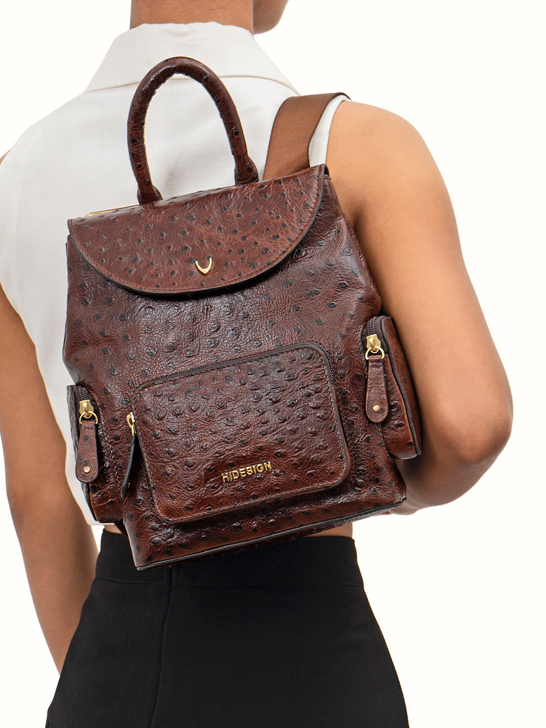 Buy Hidesign Gatwick 03 Leather Yoke Style Backpack - Backpacks for ...