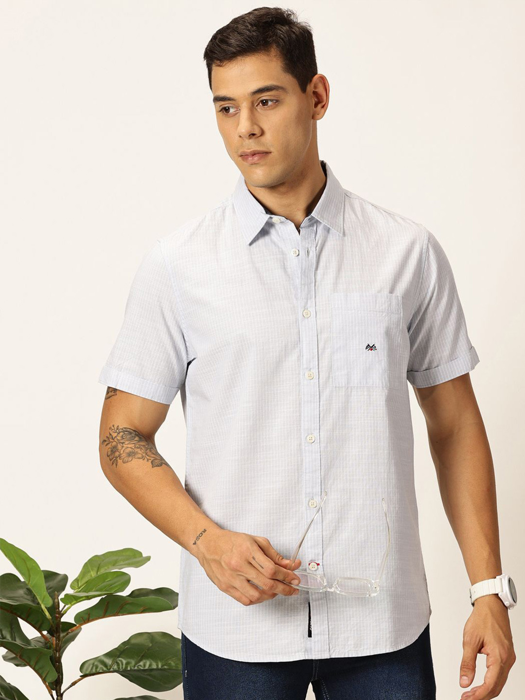 Buy Thomas Scott Men Premium Striped Cutaway Collar Casual Shirt ...