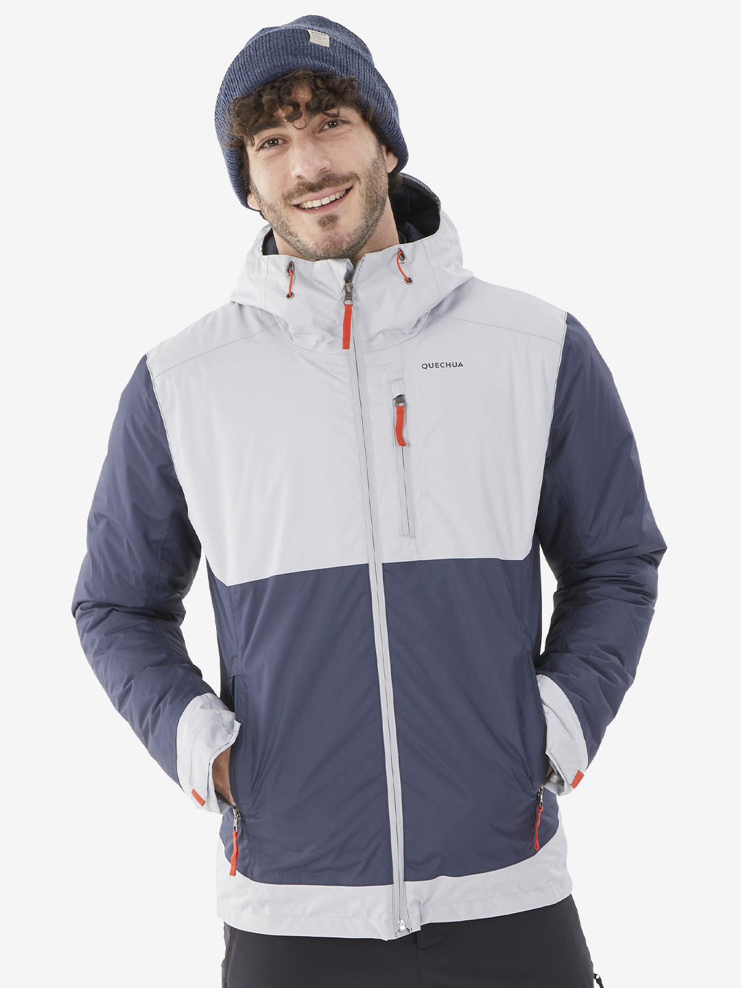 Buy Quechua By Decathlon Men Grey & Blue Waterproof Snow Hiking Jacket ...