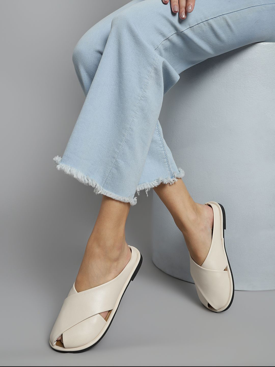 Buy Truffle Collection Women Twisted Design Mules - Flats for Women ...