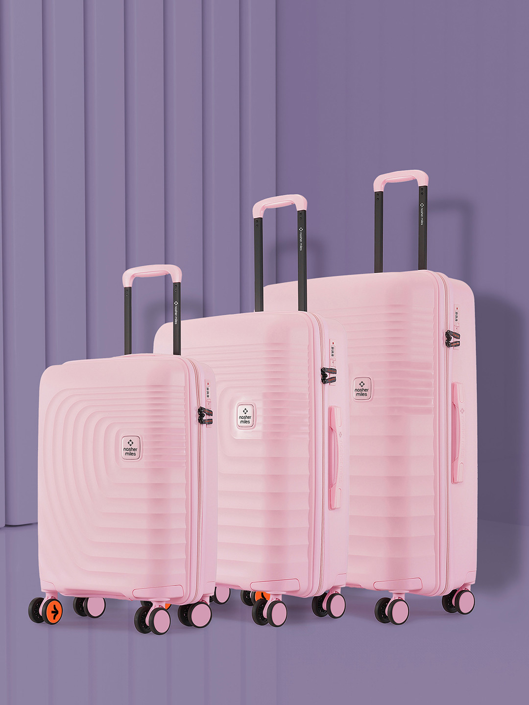 Buy Nasher Miles Boston Polypropylene Small Medium Large Pink Trolley ...