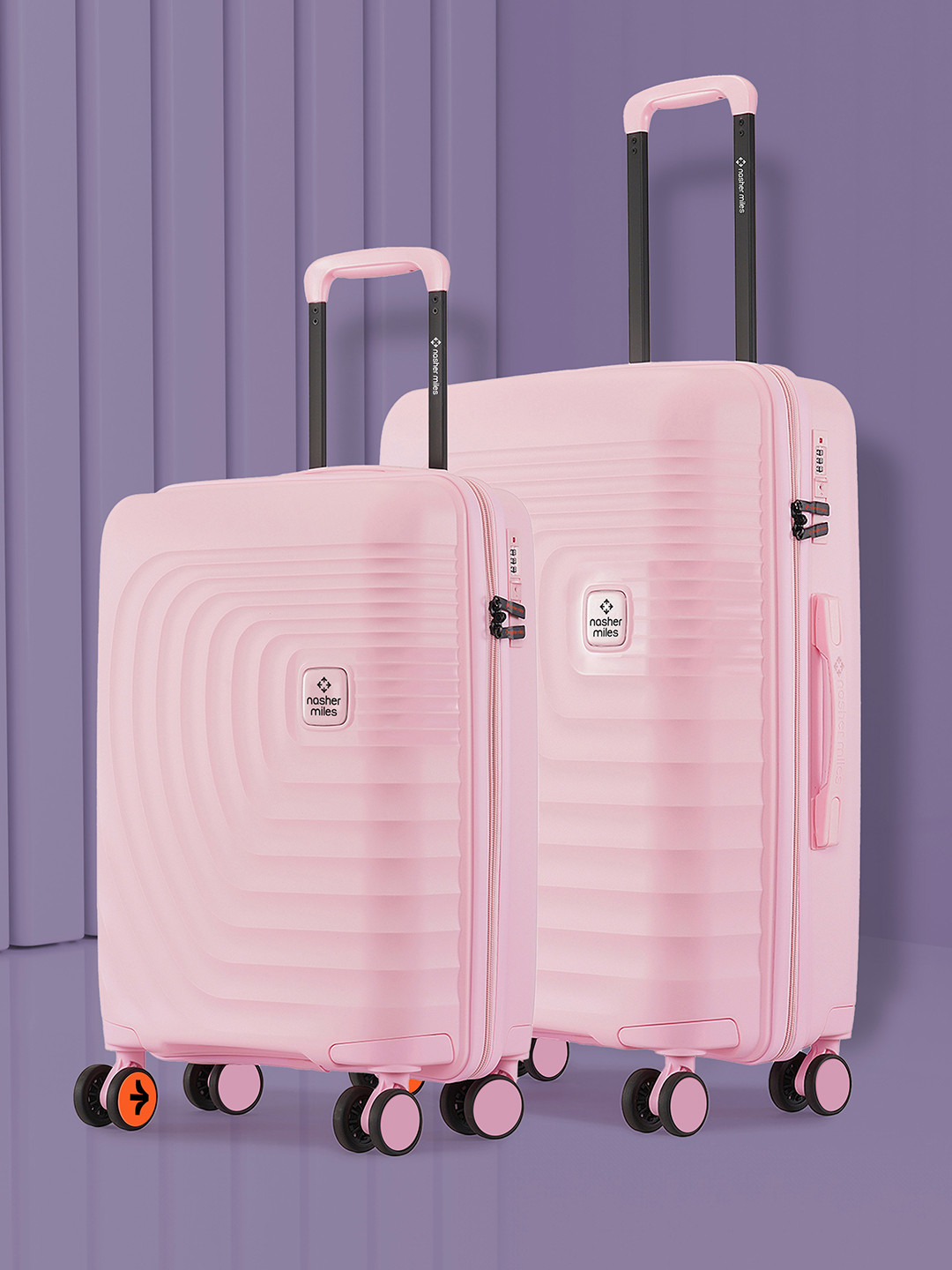 Buy Nasher Miles Boston Polypropylene Small Medium Pink Trolley Bags ...