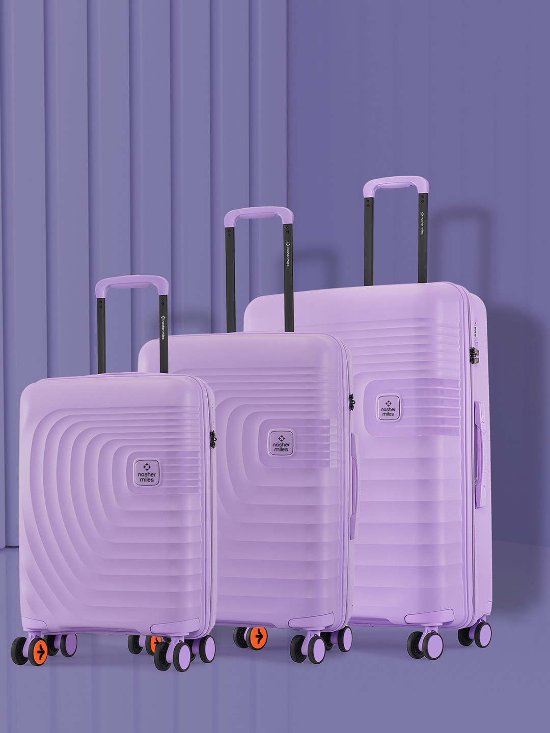 Buy Nasher Miles Boston Polypropylene Small Medium Large Purple Trolley ...