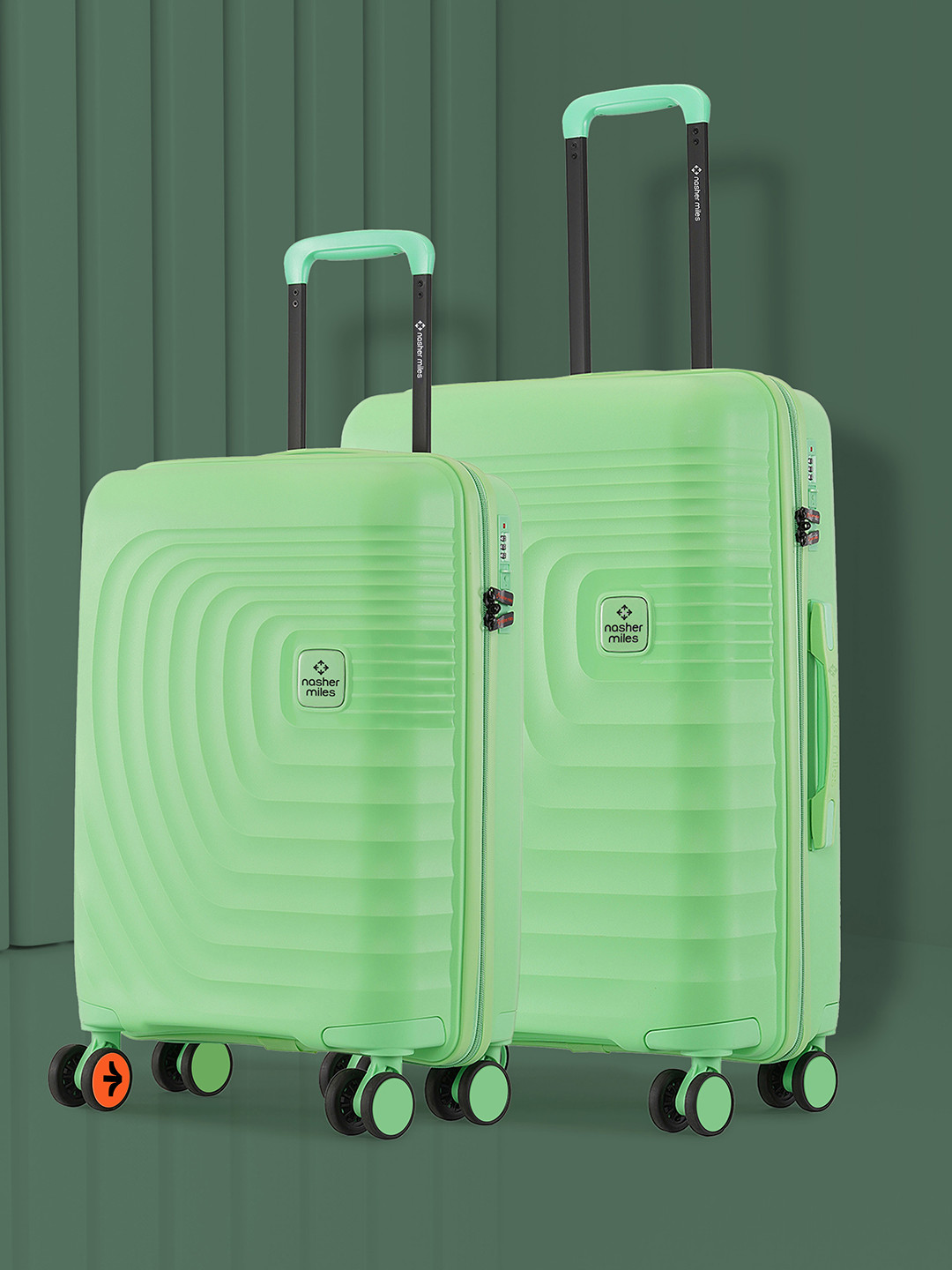 Buy Nasher Miles Boston Polypropylene Small Medium Summer Green Trolley ...