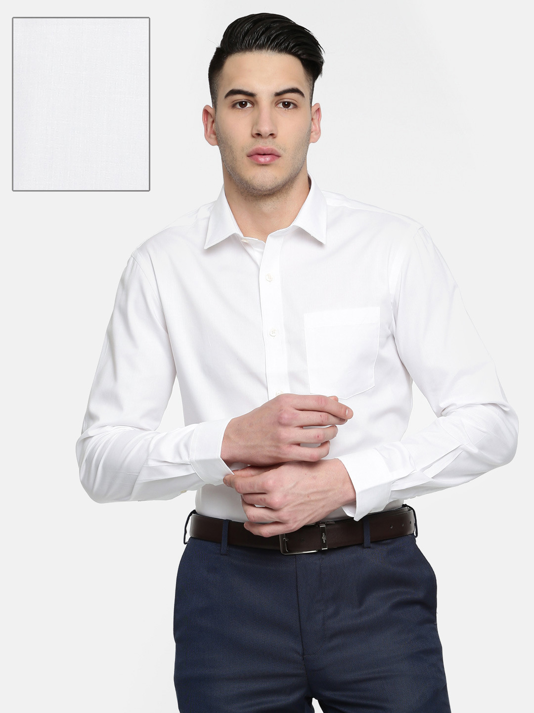 Buy Arrow Men White Snug Slim Fit Solid Formal Shirt - Shirts for Men ...