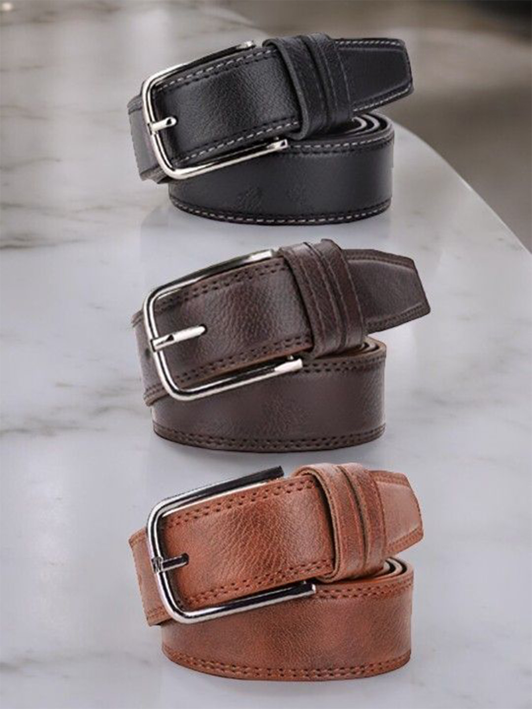 Buy The Roadster Lifestyle Co Men Set Of 3 Belts - Belts for Men ...