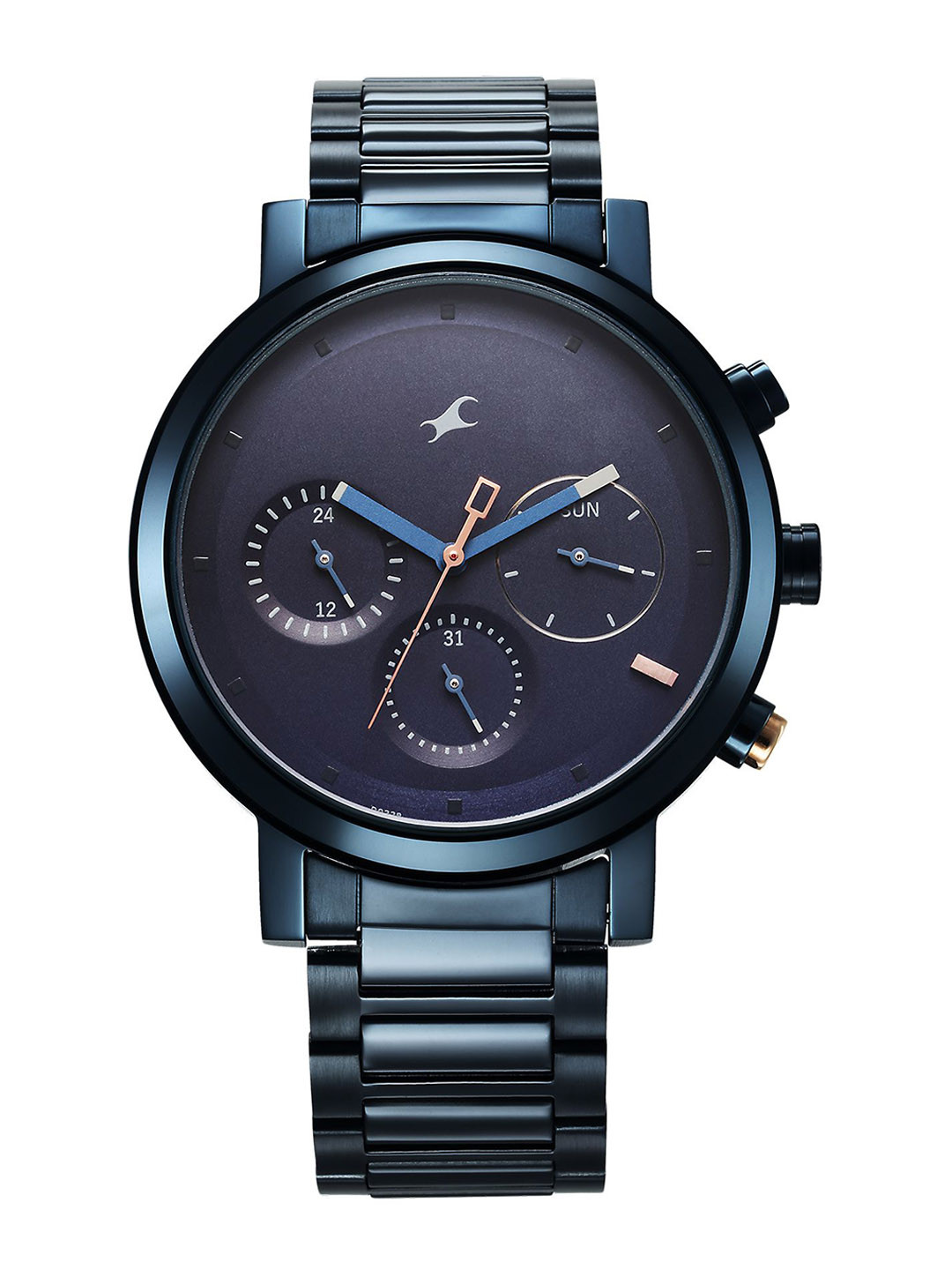 Buy Fastrack Men Brass Dial & Stainless Steel Bracelet Style Straps ...