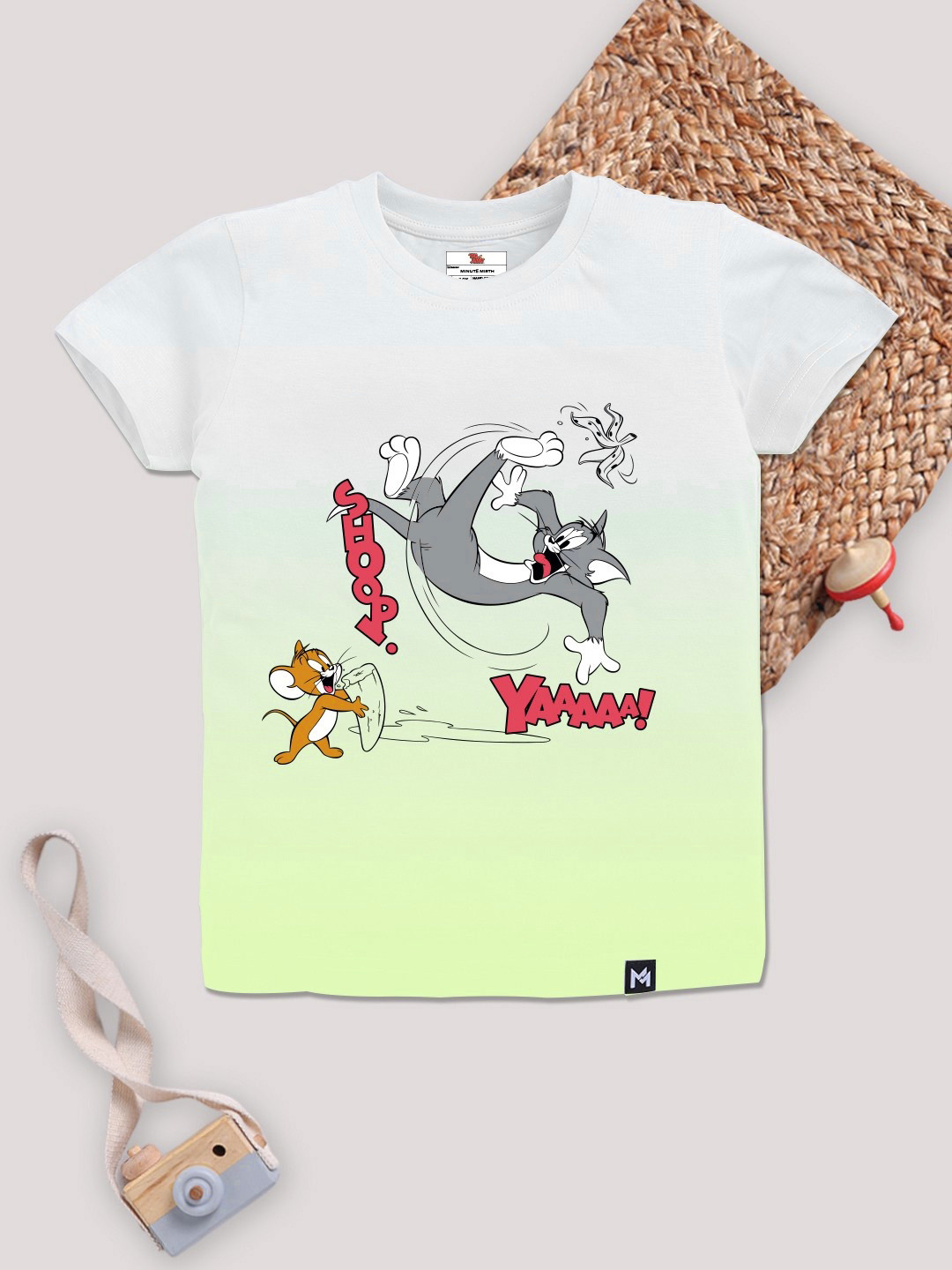 Buy YK X Minute Mirth Boys Ombre Effect Tom & Jerry Printed Pure Cotton ...