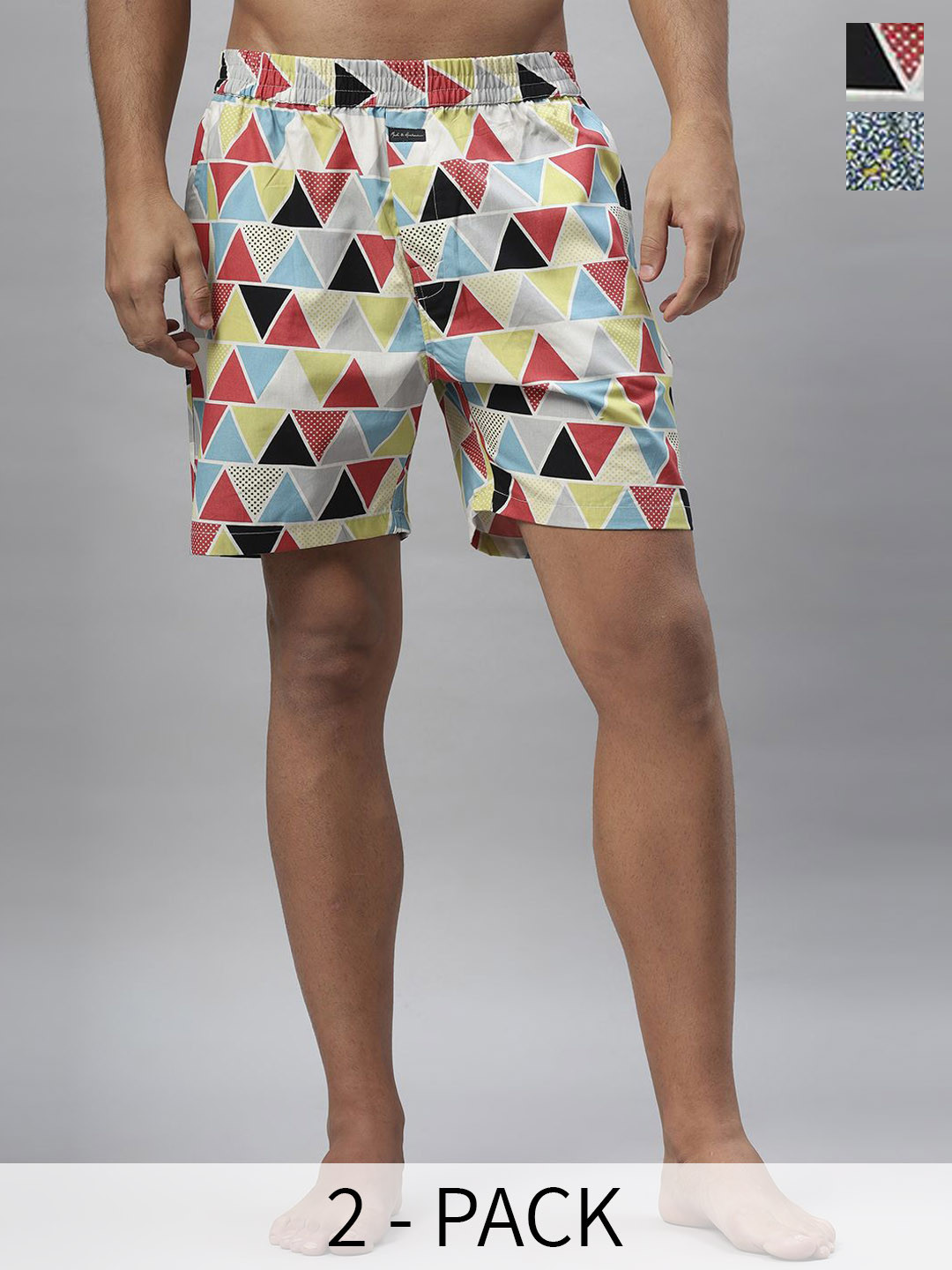 Buy Mast & Harbour Pack Of 2 Printed Pure Cotton Boxers - Boxers for ...
