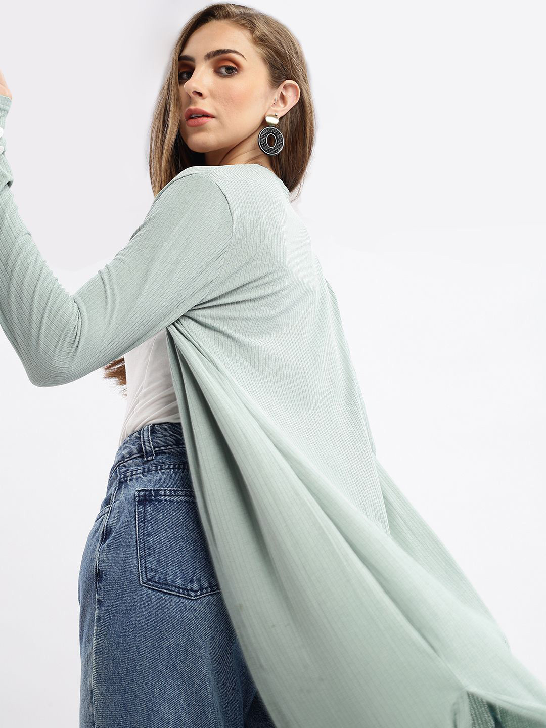 Buy SHOWOFF Women Longline Shrug - Shrug for Women 30059605 | Myntra