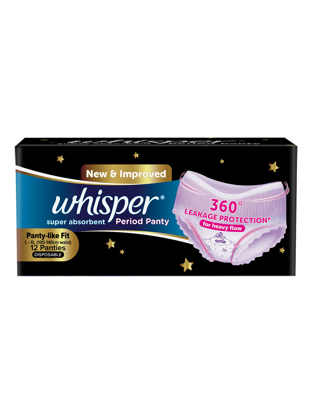 Buy Whisper Super Absorbent Disposable Period Panties Size L XL 12Pcs ...