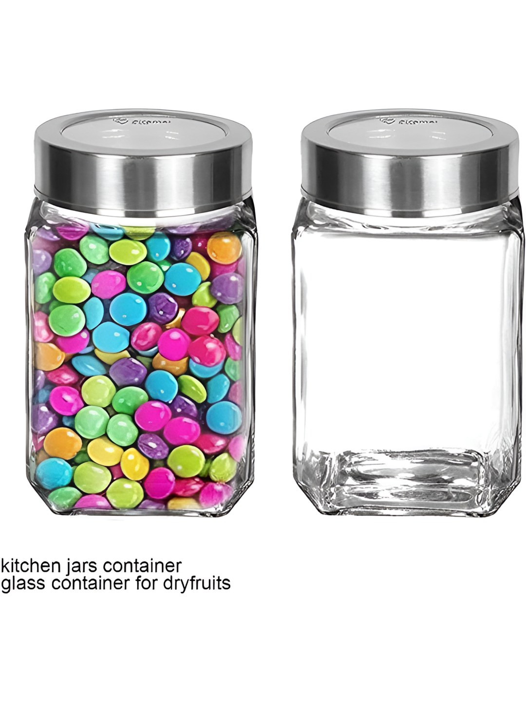 Buy Tap2kaart 2 Pcs Transparent Glass Grocery Containers 300 Ml Each ...