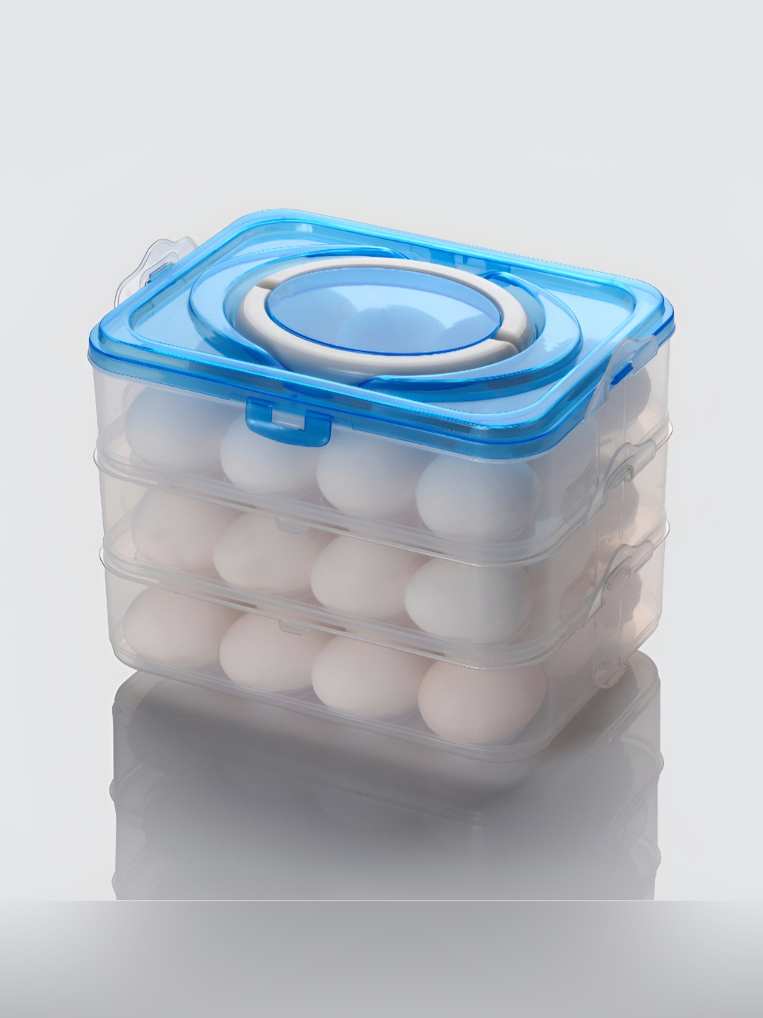 Buy Tap2kaart Transparent & Blue Plastic 3 Layer Egg Box - Container ...