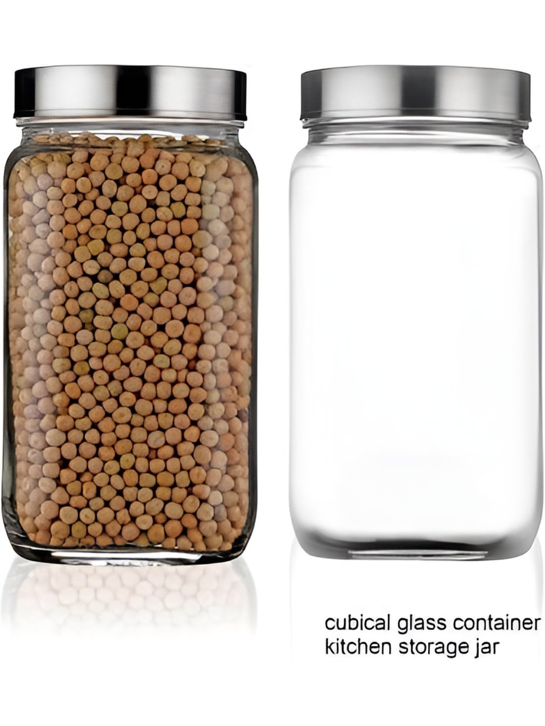 Buy JIGSHTIAL 2Pcs Transparent Glass Storage Jars - Container for ...