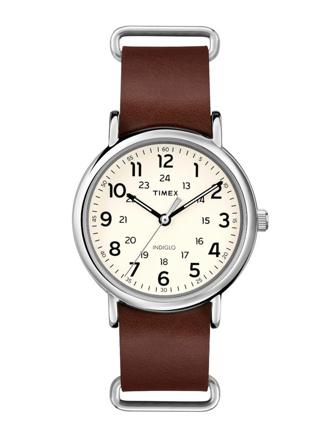 Buy Timex Men Brass Dial & Leather Straps Analogue Watch T2P495 ...