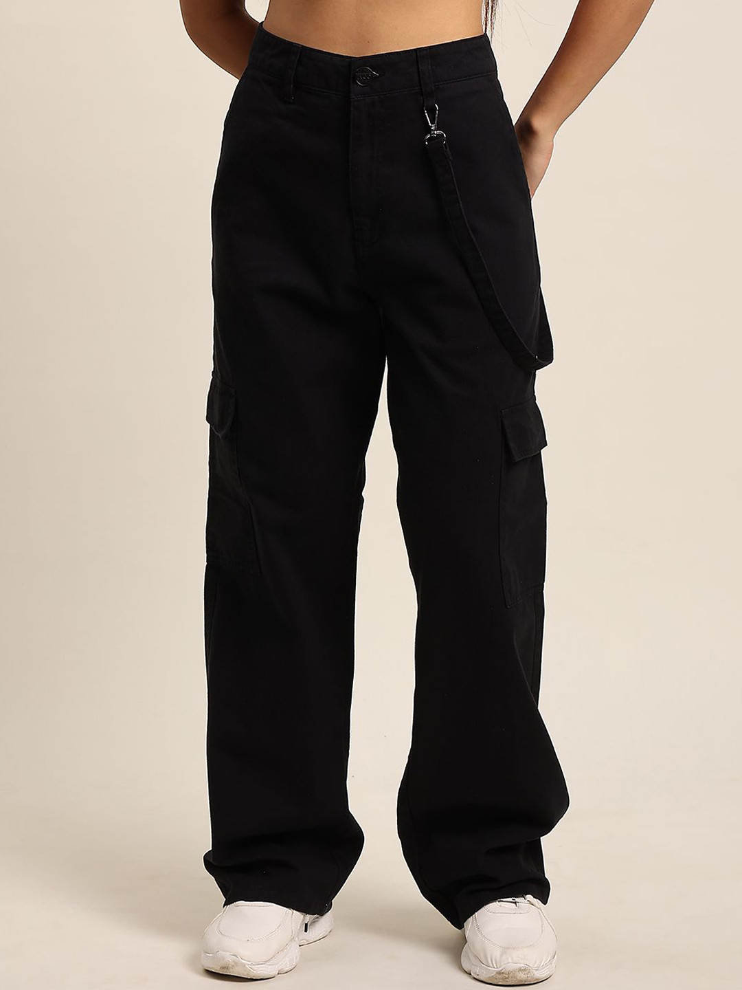 Buy IVOC Women Straight Fit High Rise Cargos Trousers - Trousers for ...