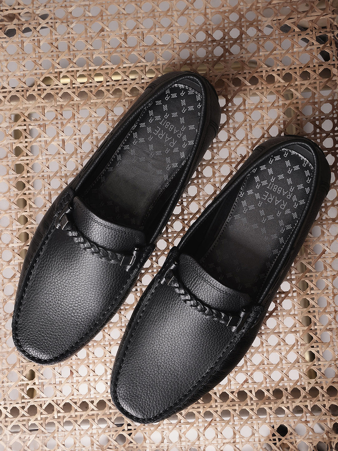 Buy RARE RABBIT Men Leather Textured Formal Loafers - Formal Shoes for ...