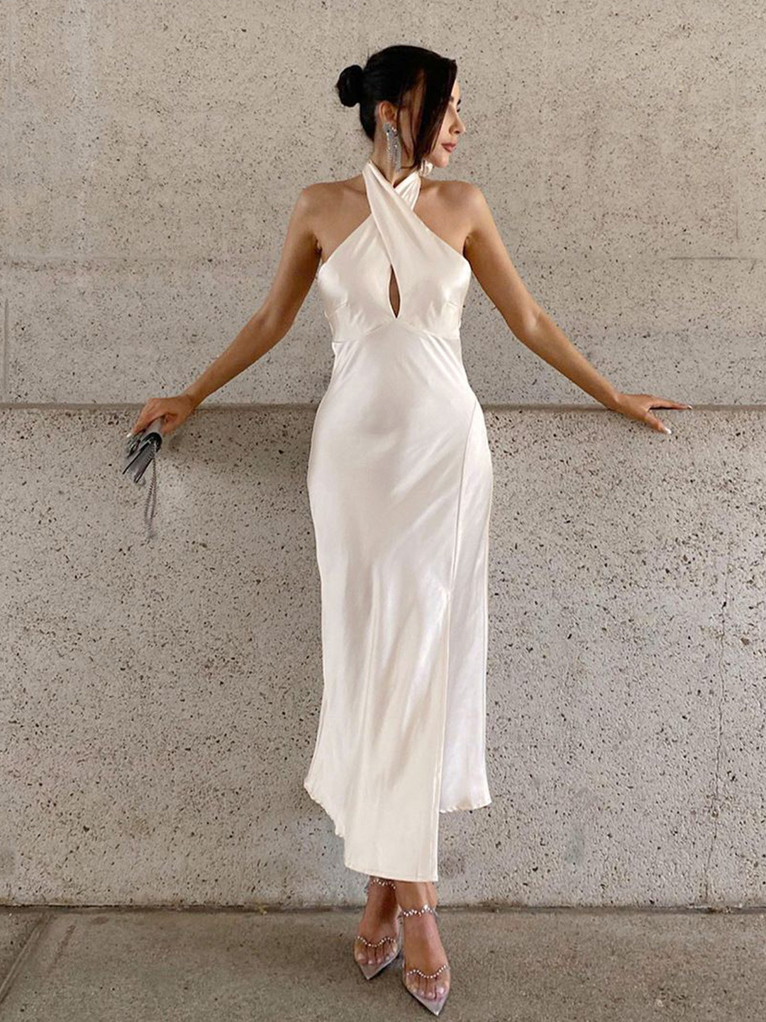 Buy MIAKEE Satin Maxi Dress - Dresses for Women 30074486 | Myntra