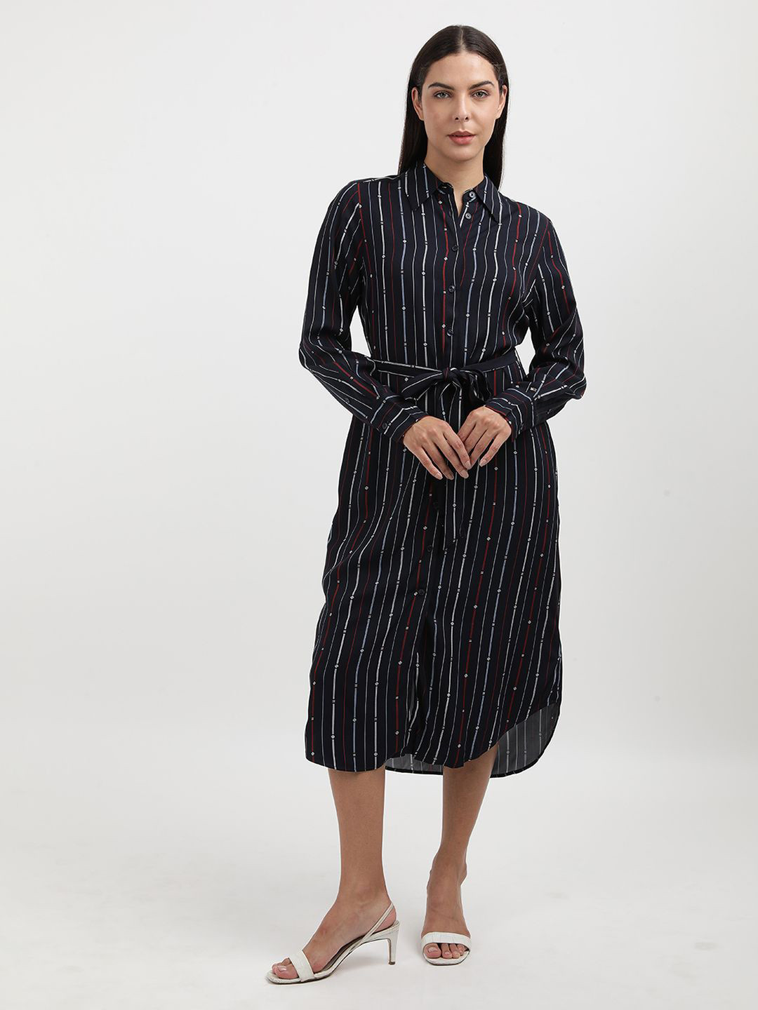 Buy Tommy Hilfiger Striped Shirt Midi Dress - Dresses for Women ...